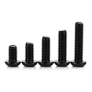 M6 x 20mm/25mm/30mm/35mm/40mm Button Head Socket Cap Screw Kit Assortment, Alloy Steel Grade 10.9, Allen Hex Drive, Fully Threaded, 50 PCS