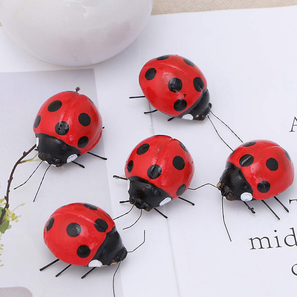 NUOBESTY Ladybug Refrigerator Magnets Decorative Fridge Magnets for Office Kitchen 5 Pcs