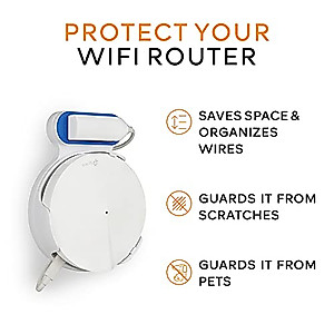 Bangcheer - Cable and Power Line Storage Boxes for WiFi Router, Easy-to-Install Deco Wall Mount Holder for Tp Link Deco M5, Blue