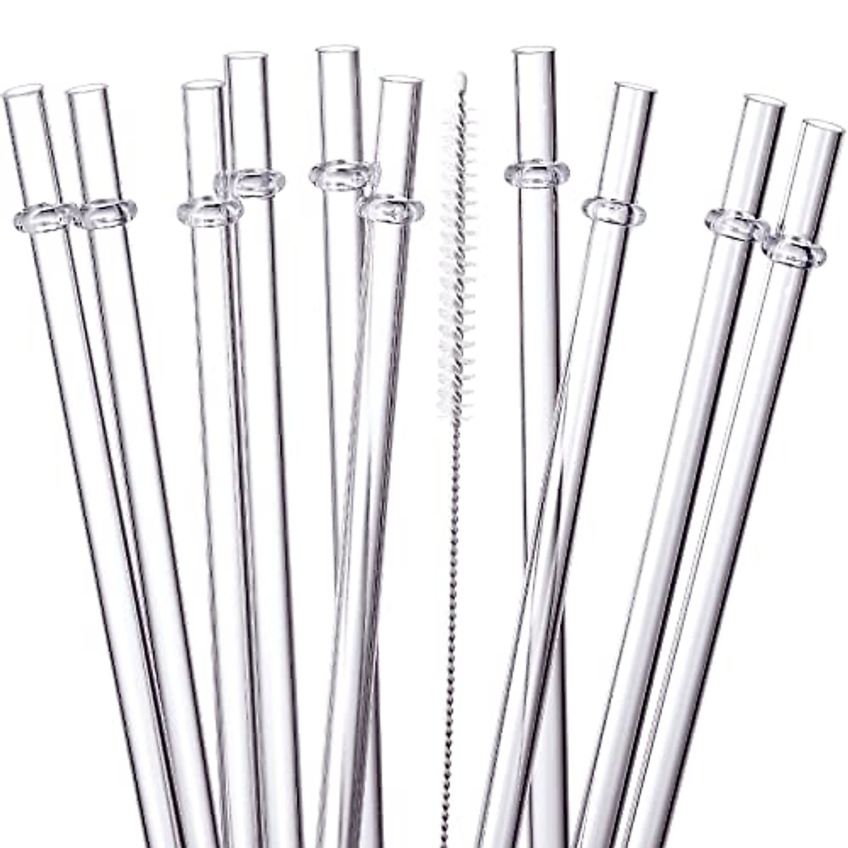 24 Pcs, Highly Clear Reusable Straws with 4 Straw Brushes, 10.5 in Long Hard Plastic Drinking Straws, Transparent Replacement Straws for 16OZ-32 OZ Tumblers, Cups, Jars, YETI, Starbucks - BPA FREE