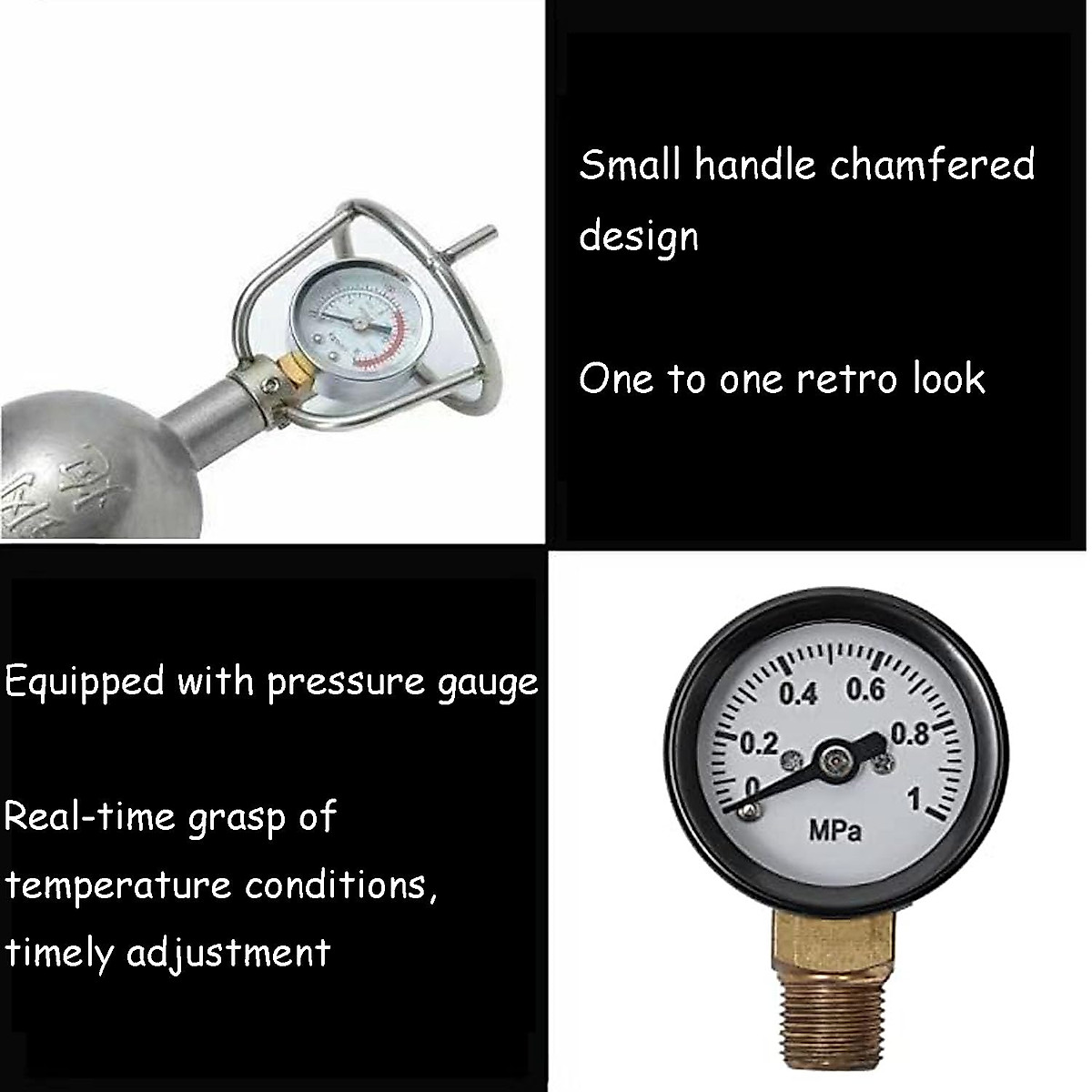 Hand Popcorn Machine, High Pressure Popcorn Maker, Chinese Traditional Old-Fashioned Pop Corn Machine, Stainless Steel Mini Hand Cannon Food Amplifier