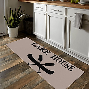 Lake House Personalized Kitchen Room Mat and Rug, Custom Floor Mat Anti-Slip Rugs for Kitchen, Floor Home, Office, Store, Laundry