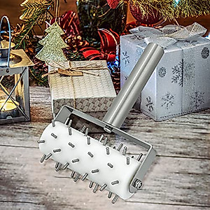 DOXILA Pizza Dough Docker Roller Pins Pastry Dough Tool, Stainless Steel Handle Roller Pin Puncher for Cake Pie Cookies Bread Pastry Baking Cooking Tool