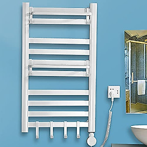 Constant Temperature Electric Heating Towel Rack Bathroom Toilet Towel Rack Hanging Rod Rack,White