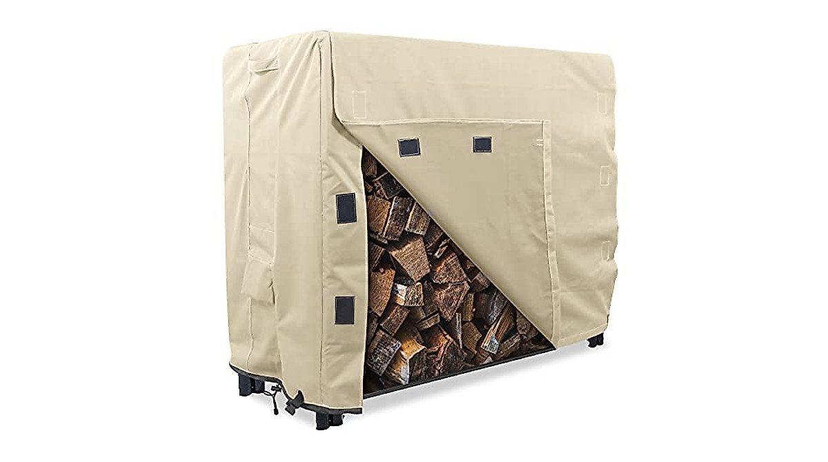 Heavy Duty Log Rack Cover 4 Feet Sahara Series - Weather Resistant