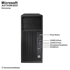 HP Workstation Z240 Tower Desktop, Intel Quad Core i5-6500 up to 3.6GHz, 16G DDR4, 1T, WiFi, BT 4.0, Windows 10 Pro 64 Bit-Multi-Language Supports English/Spanish/French(Renewed)