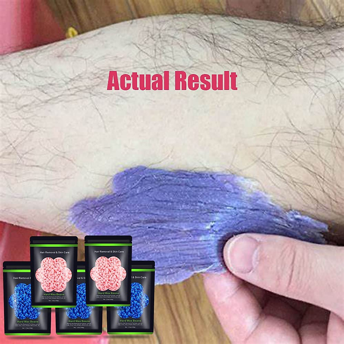 Hard Wax Beans 17.5Oz, Hair Removal Body European Brazilian Pearl Waxing Beans For Women Men Include 10 Waxing Spatulas For Bikini, Eyebrow, Face, Armpit 5 Packs