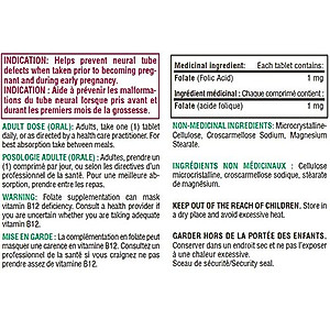 Nature's Bounty Folic Acid 1 mg 150 Tablets (Packaging May Vary)