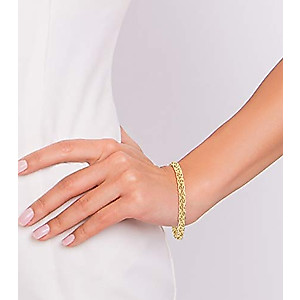 Miabella Italian 18K Gold Over Sterling Silver Byzantine Bracelet for Women, Handmade in Italy (Length 8 Inches)