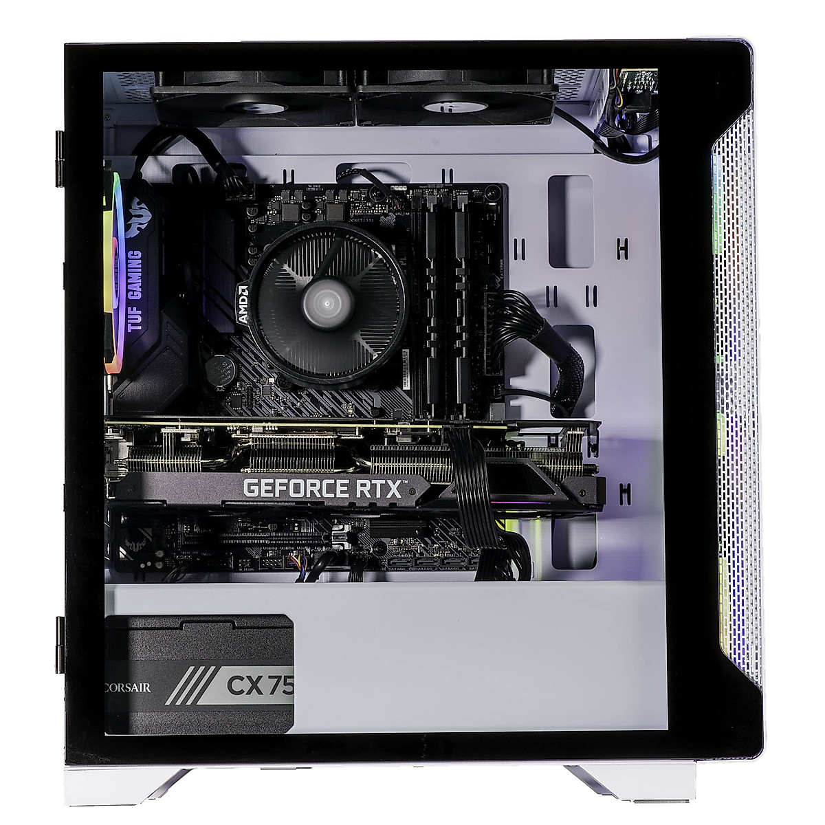 Velztorm Nix Custom Built Gaming Desktop PC Snow White (AMD Ryzen 5 5600X 6-Core, 16GB RAM, 1TB PCIe SSD + 1TB HDD (3.5), GeForce RTX 3070, 1xUSB 3.2, 3xUSB 3.0, 1xHDMI, Win 10 Home)