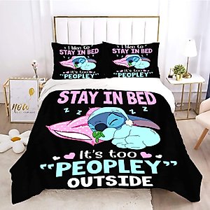 RABILINI 3 Pcs Anime Bedding Set 1 Quilt Cover and 2 Pillowcases Gifts for Girls Boys Adults Bedding Comfortable Decor Set 68"X86"