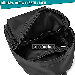 Veious Mini Backpack Purse for Women or Girls Lightweight Small Daypack Backpacks (Black)