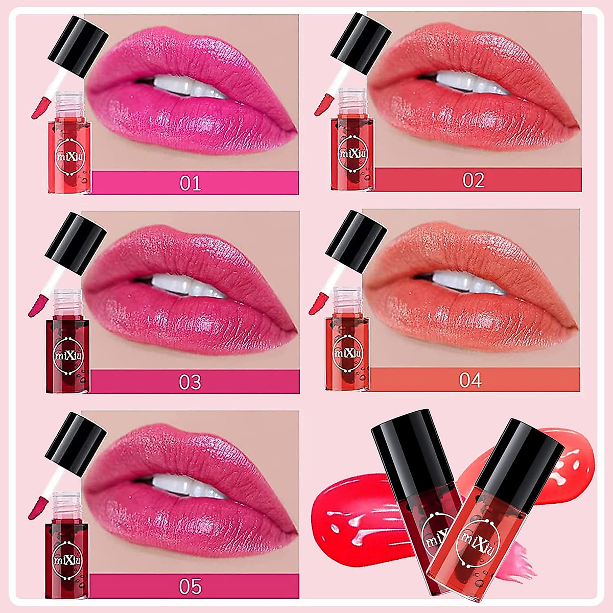 3 Colors Lip Stain Tint Set, Waterproof&Long Lasting Mini Liquid Lipstick Hydrating Moisturizing Lip Cheeks And Eyes,Natural Glossy Korean Lip Tint Stain Easy Application, Non-Stick(1#2#3)