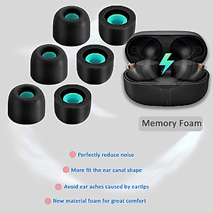 (3 Pairs) Miimall Compatible for Sony WF-1000XM4 Ear Tips, Soft Replacement Memory Foam Tips for Sony WF-1000XM4, WF-1000XM4 Foam Tips Accessories