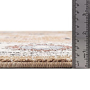 Rugs.com Eco Traditional Collection Rug – 5' x 8' Almond Beige Medium Rug Perfect for Bedrooms, Dining Rooms, Living Rooms