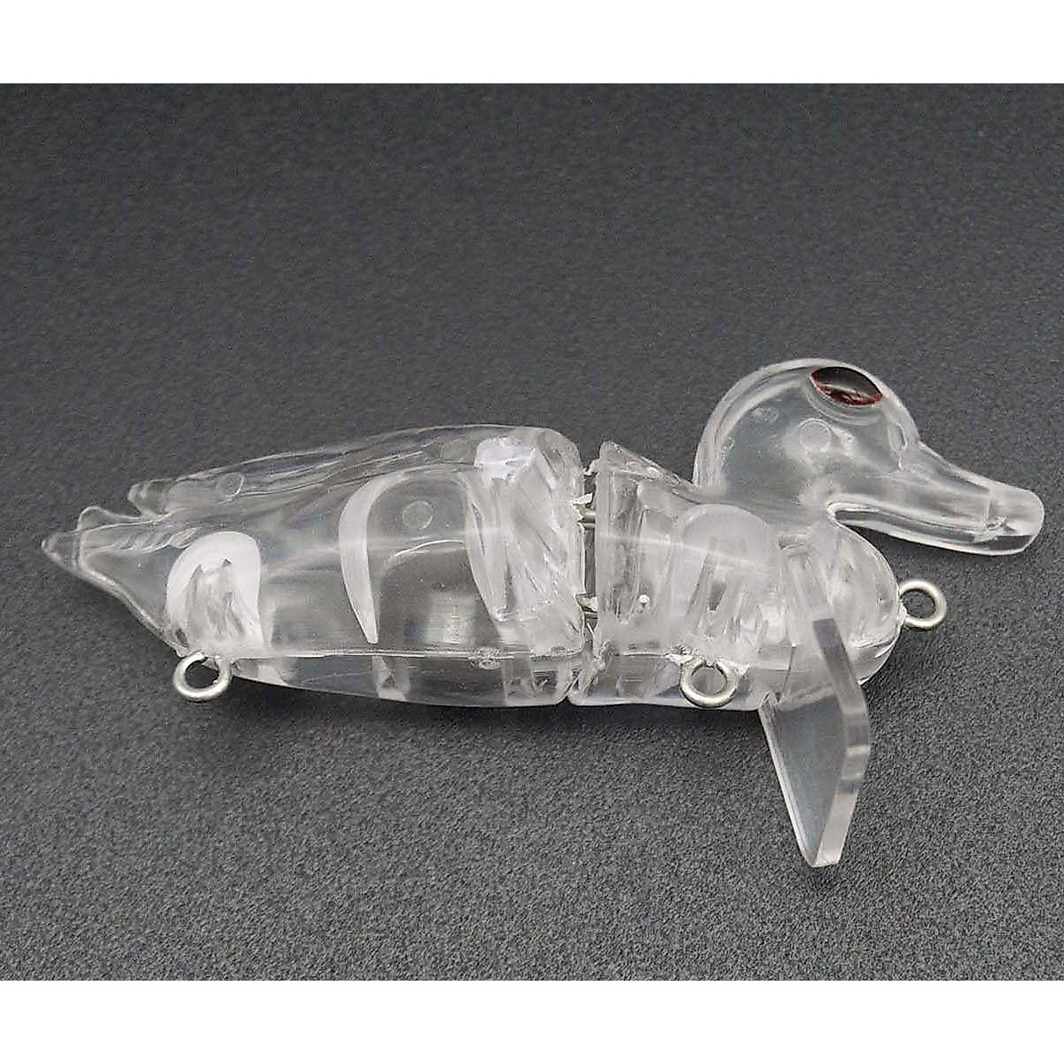 2Jointed Duck Bait 5PCS Blank Unpainted top Water Fishing Lures Topwater Swimbait Clear Hard Duck 8374# with Free Eye