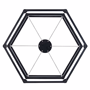 Vivio Lighting LED Hexagon Chandelier Matte Black Light Fixture Entry Way Frosted Glass Ceiling Light Farmhouse Dining Room Bedroom 45W 4000K