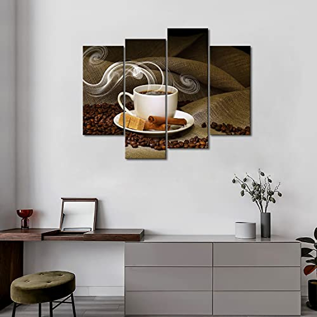 Coffee and Coffee Bean Kitchen Wall Art Painting Pictures Print On Canvas Food The Picture for Home Modern Decoration