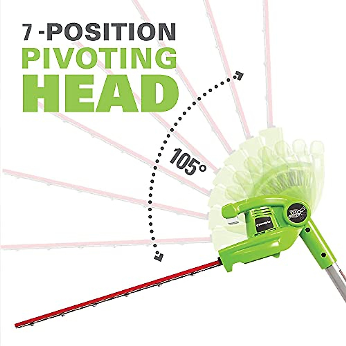 Greenworks 40V 8-inch Cordless Pole Saw with Hedge Trimmer Attachment 2.0Ah Battery and Charger Included, PSPH40B210