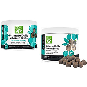 Only Natural Pet Ultimate Daily Vitamins - Complete Multivitamin Supplement for Dogs Balanced Health & Vitality - Senior Small & Large Canine Food Immune Digestive Support -60 Soft Chews (Pack of 2)