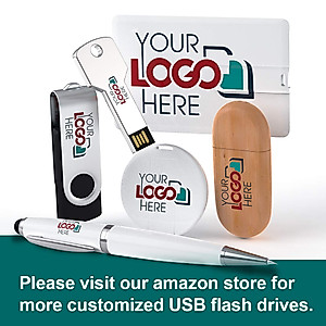 Possibox Custom Round Card USB Flash Drive Printed with Your Logo - Wholesale Bulk - 32GB 100 Pack