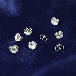 White Gold Earring Backs 14K Solid Gold 0.17 Grams AU585 Butterfly Real Earrings Backs Replacements for Studs 585 Hypoallergenic Pierced Secure