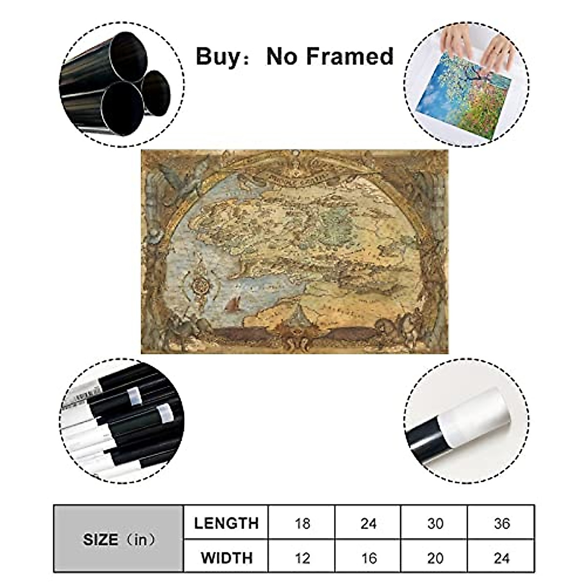 Map of Middle Earth, Lord Of The Rings Poster, Christmas Gifts, The Hobbit, Fantasy Map, Gift For Him, Christmas Decor, Middle Earth Canvas Canvas Poster for Room aesthetics postrer Bedroom Decor Spo