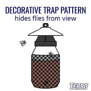 TERRO T380 Outdoor Reusable Fly Magnet Fly Trap - Poison Free Fly Killer and Trap with Bait