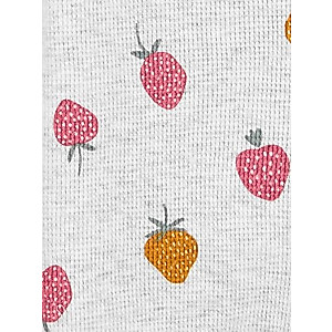 Simple Joys by Carter's Baby Girls' 2-Way Zip Thermal Footed Sleep and Play, Pack of 2, Dark Rose Forest Animals/Grey Strawberries, 3-6 Months