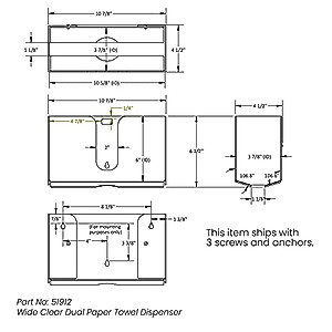 TrippNT 51912 Shatterproof Dual Dispensing Paper Towel Holder, Clear, PETG, 10 7/8 X 6 1/2 X 4 1/4 inches WHD