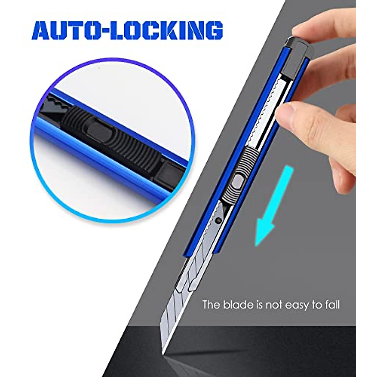 URASISTO 6 Pack Utility knife Retractable with 30 Degree Snap Off Blade Lockable Cardsharp Box Cutter Knife with Extra 20 Sharp Blades for Heavy Duty Office, Home, Arts Crafts, Hobby