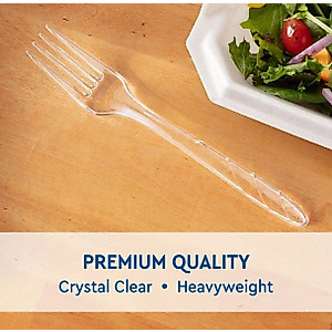 Member''s Mark Premium quality, Durable and Heavyweight Clear Plastic(Spoons,Forks or Knives) (300 Count.) (Forks)