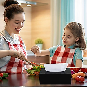 Acrylic Tissue Box Holder, PITBVO Rectangular Shiny Black Tissue Box Cover, Table Facial Napkin Dispenser for Car, Bathroom, Bedroom, Kitchen, Office, Living Room, Counter, Hotel Use