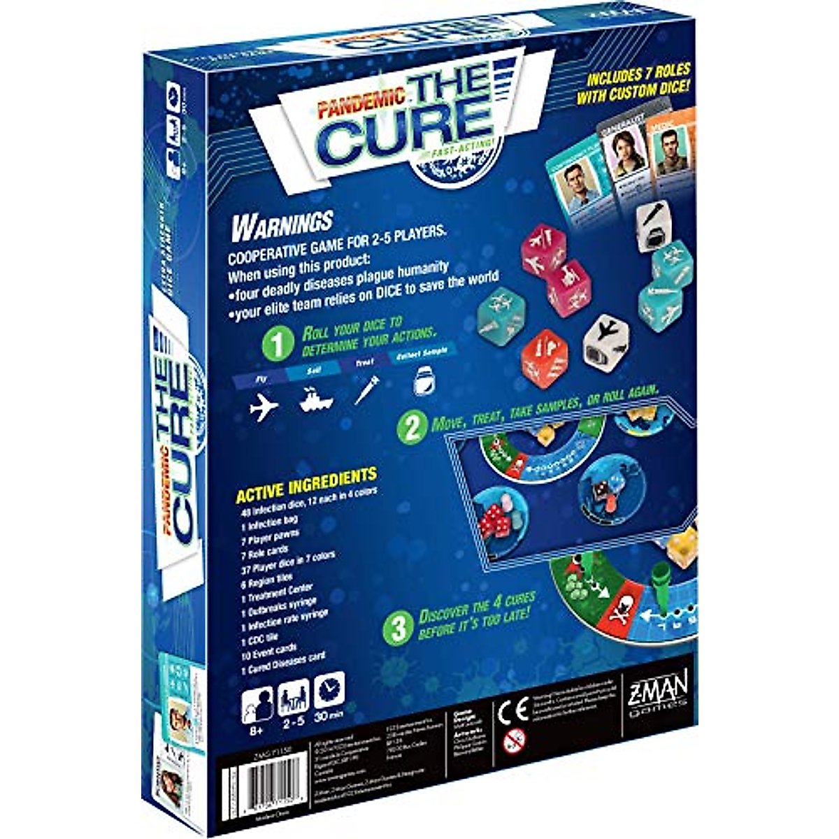 Pandemic The Cure Board Game (Base Game) | Board Game for Adults and Family | Cooperative Board Game | Dice Game | Ages 8+ | 2 to 5 players | Average Playtime 30 minutes | Made by Z-Man Games
