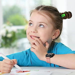 SimpleThings Compatible with Gabb Watch 3 Screen Protector, 3Pack HD Clear Tempered Glass Screen Protector & Hard PC Protective Bumper for Boys Girls (Purple&Pink)