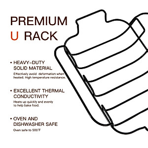 HONGBAKE Nonstick Turkey Roasting Pan with Rack, 17 x 13 Inch Large Chicken Roaster Pan for Oven, Suitable for 25lb Turkey, Heavy Duty, Dark Grey