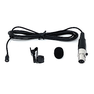 Black Lavalier Lapel Microphone Mic w/ 4 pin Mini XLR TA4F for Shure Wireless