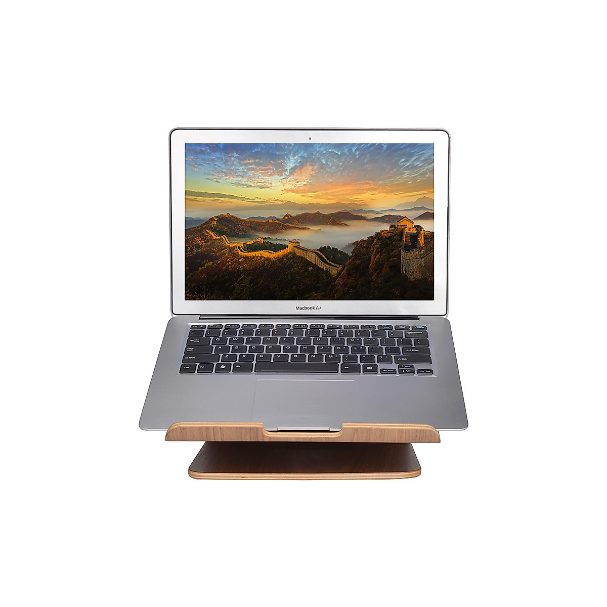 SAMDI Wood Laptop Stand for Desk,Laptop Holder Stand,Wooden Cooling Computer Holder,Suitable for Most laptops Heat Dissipation Shelf (Walnut)