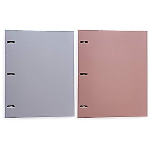 Amazon Basics 3/4 Inch 3-Ring Binder - Holds 100 Loose-Leaf Paper Sheets 10.5” X 8” or 11” X 8.5” - Metal-Colored Design in Plum and Periwinkle Colors – 2-Pack