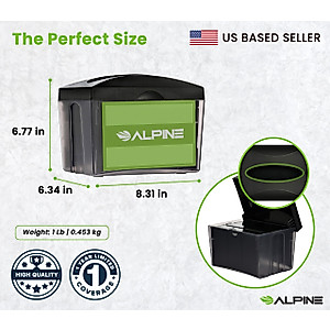 Alpine Tabletop Commercial Napkin Dispenser Restaurant Napkin Holder for Easy Access to Interfold Napkins from Both Sides with an Insert Marketing Space for Restaurants, Cafeterias, Food Trucks, Club