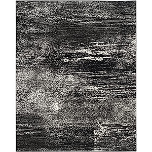 SAFAVIEH Adirondack Collection 9' x 12' Silver / Black ADR112A Modern Abstract Non-Shedding Living Room Bedroom Dining Home Office Area Rug