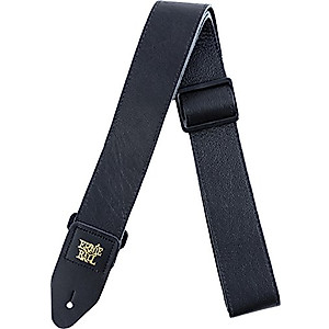 Ernie Ball Tri-Glide Italian Leather Guitar Strap, Black (P04134)