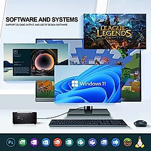 Mini Desktop Computer 9880H i9 Mini PC Windows 11 2*Gigabit Ethernet 16GB RAM 512GB NVME SSD Micro PC with UHD Graphics 630 Support 4K Dual Display WiFi BT4.2 Virtualization Technology UEFI Boot