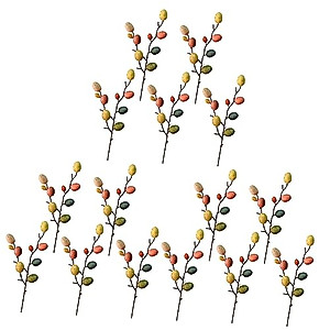 Artibetter 3pcs 5 Egg Decoration Easter Egg Vine Easter Eggs Decor Easter Party Favors Easter Vase Filler Spring Egg Stems Easter Picks with Pastel Easter Eggs Flower Shape Plant Basket Foam