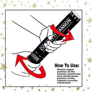 Legend & Co. 12 Inch Confetti Cannons Multicolor, (5 Pack) Biodegradable and Air Powered | Launches 20-25ft | Celebrations, New Year's Eve, Birthdays and Weddings