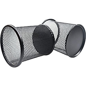 SNOW COOLER Pen Holder Mesh Pencil Holder Metal Pen Holder Pencil Holder for Desk Office Pen Organizer Black, 4 Pack