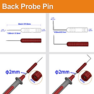 Makeronics 12-in-1 Multimeter Test Lead Kit with with Magnet Hanger Kit and Soft Case for Electronic Specialties Automotive Multimeter Voltmeter Clamp Meter | 4 PCS Non-Destructive Back Probes