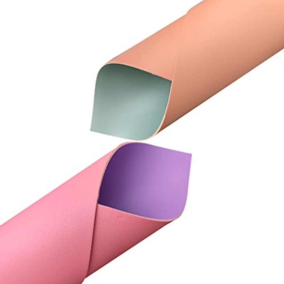 4 Pcs Bright Color Double Sided Faux Leather Sheets Two-Color Thick Synthetic PU Leather for Wristlets Keychains Making DIY Projects 8"x12" (21cmx30cm)