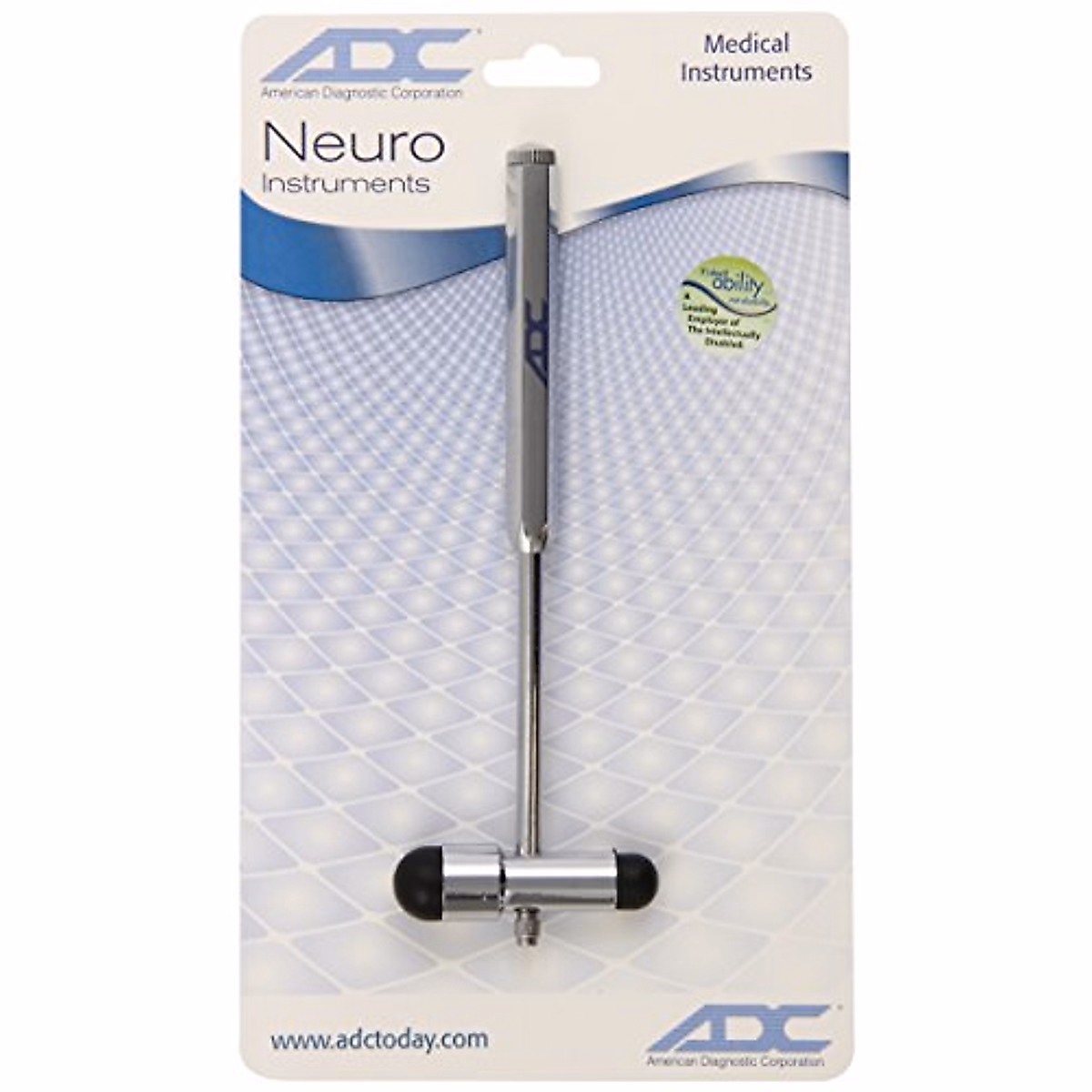 ADC Buck Neurological Hammer with Concealed Brush and Needle, Chrome-Plated Medical Instrument