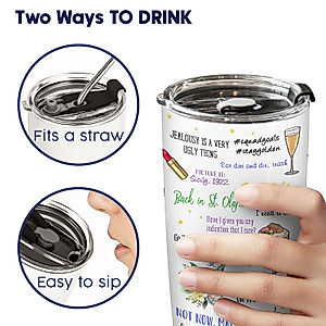 34HD Valentine Friend Gifts, Golden Movie Tumblers with Lid 20 oz Stainless Steel, Best Friend Travel Cup Mug, Friend Decor, Birthday Gifts for Bestie Women Girls